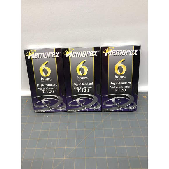 Memorex | Media | 3 Sealed Memorex T2 High Standard Video Vhs Tapes ...